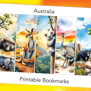 Australia Printable Bookmark Set - Jpg Pdf Digital Collage Kit - Gift ...