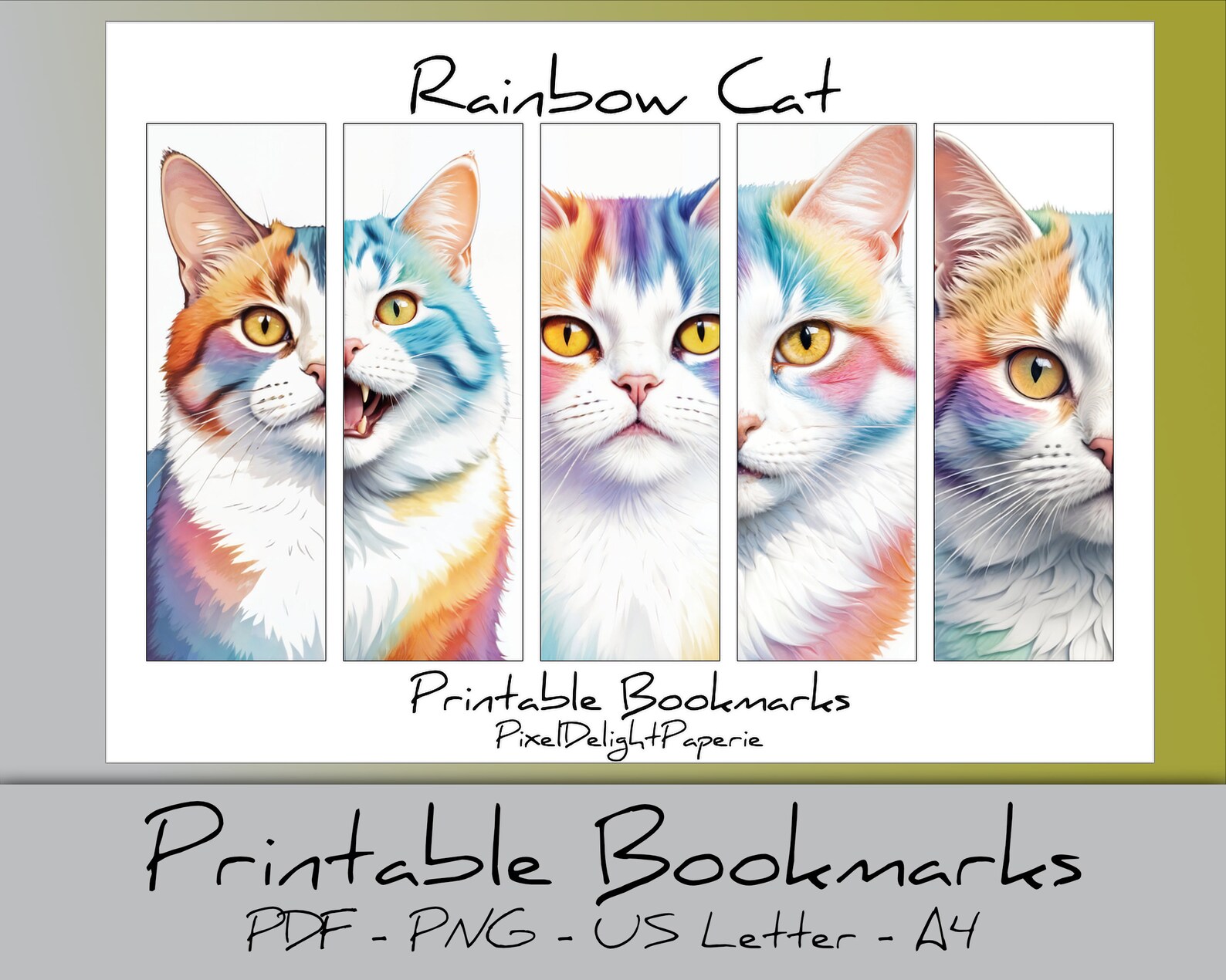 Meow-tastic Bookmark Collection - Cute Cat Illustrations - Printable ...