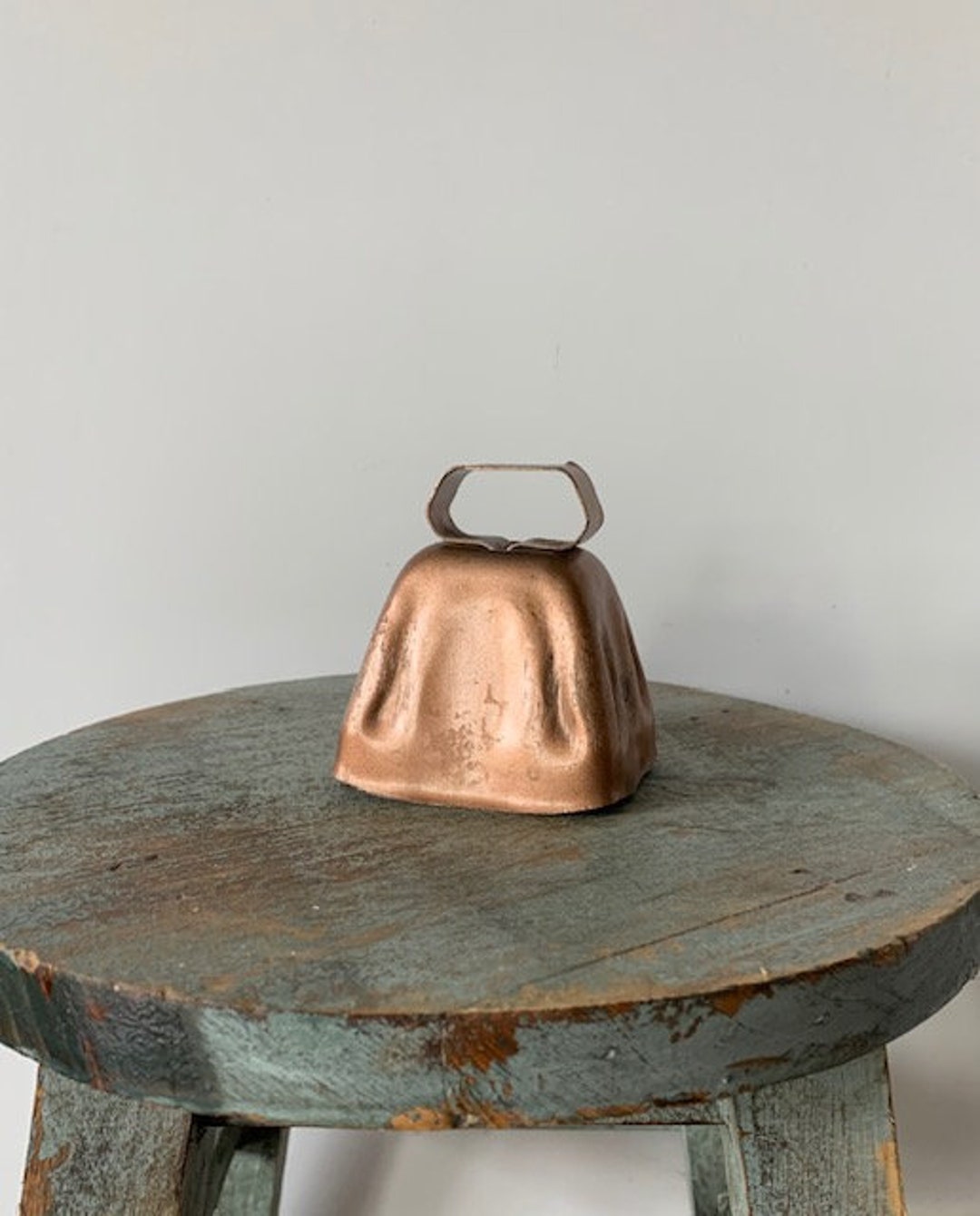 Small Vintage Copper Cow Bell, Father's Day Gift, Rustic Dinner Bell ...