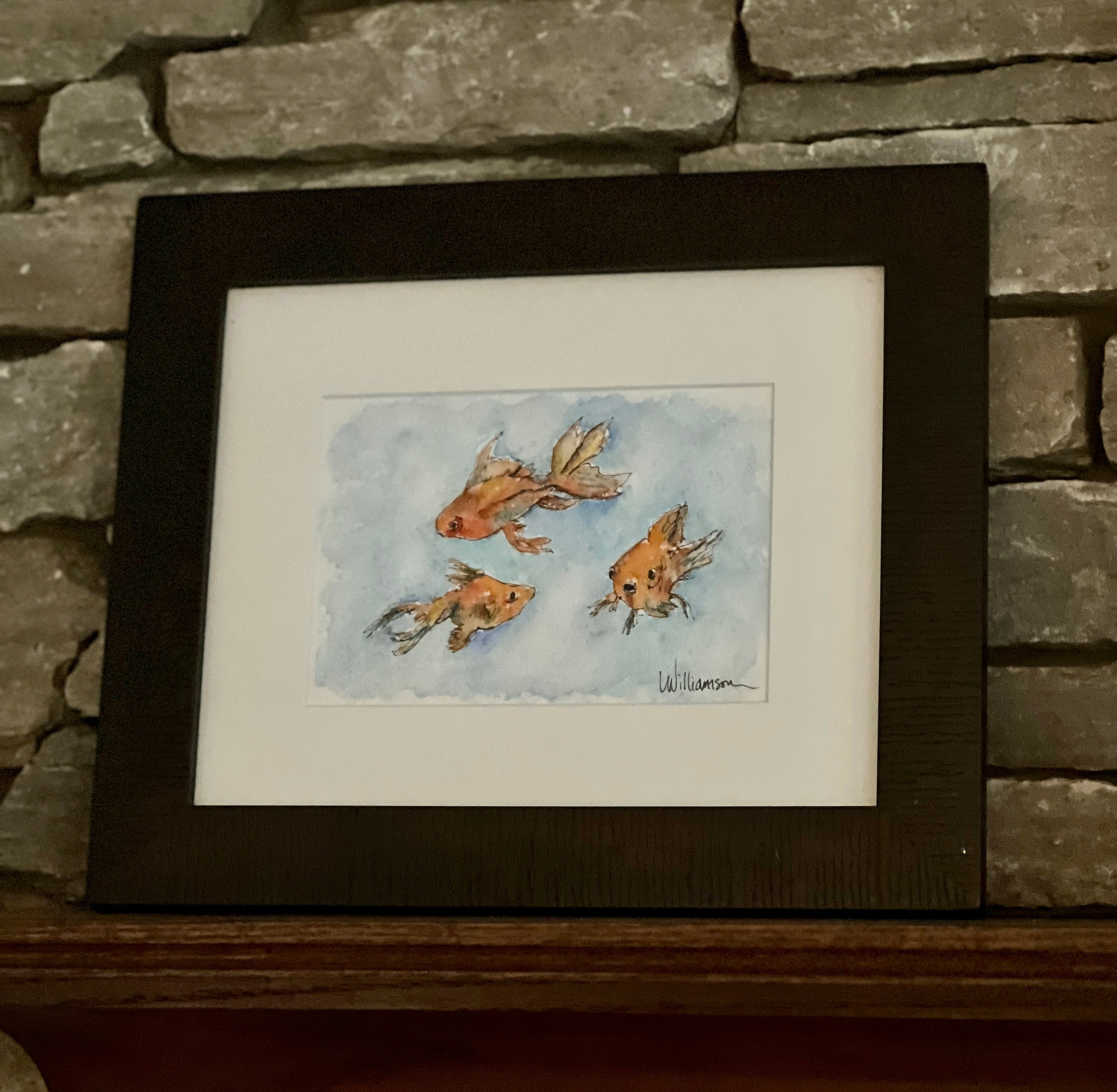 Goldfish Watercolor Painting 5x7 Wall Art, Wall Hanging, Home and ...
