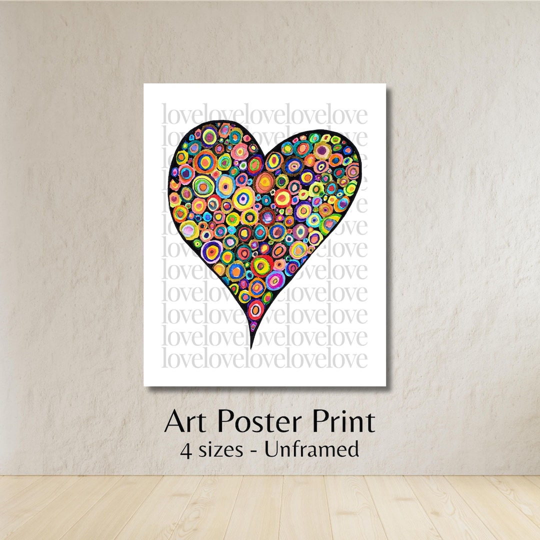 Kandinsky Heart Art Print: Abstract Watercolor Poster - Etsy