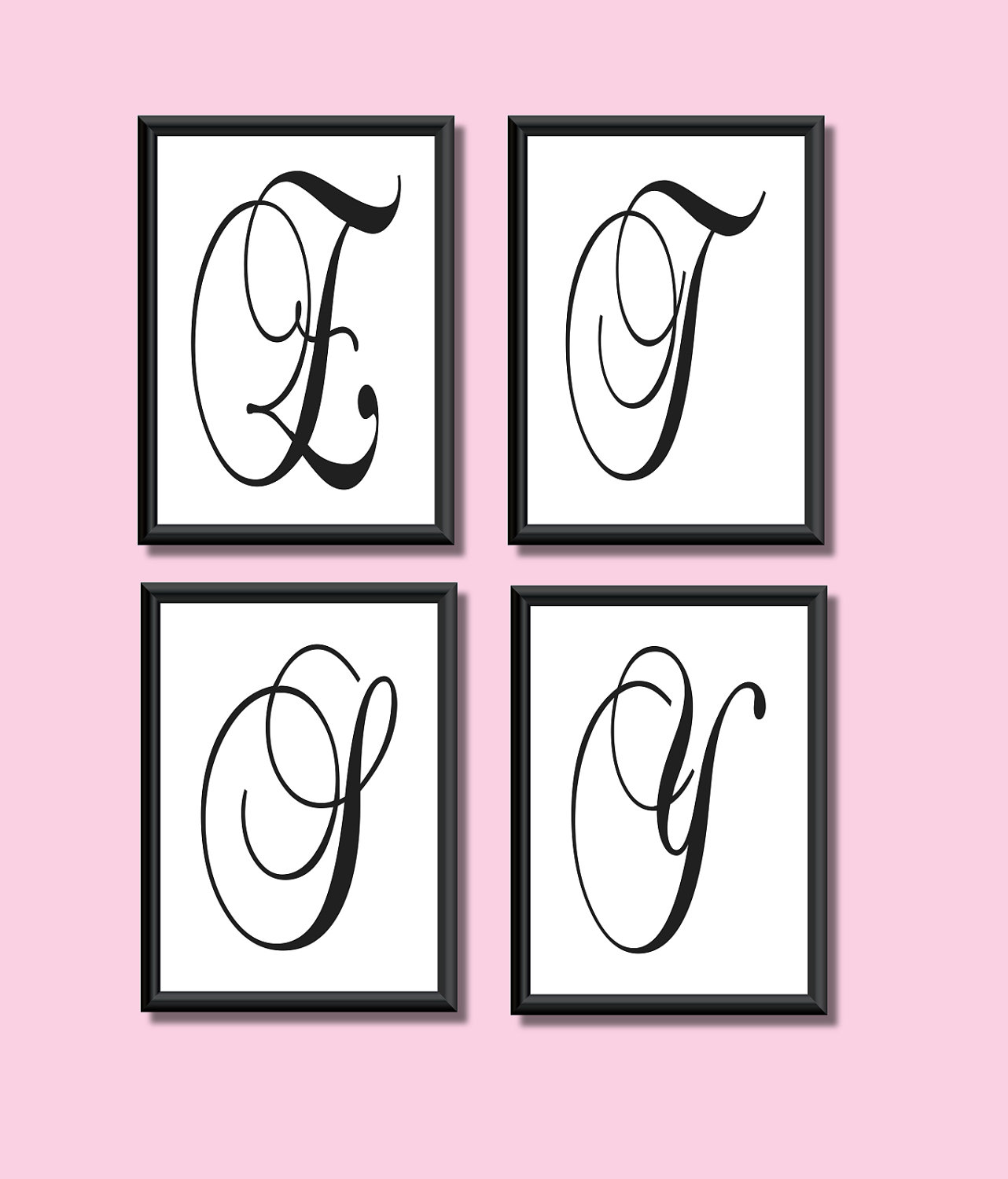 Typography Digital Print Monogram Initial Wall Art Brockscript Letter Z ...