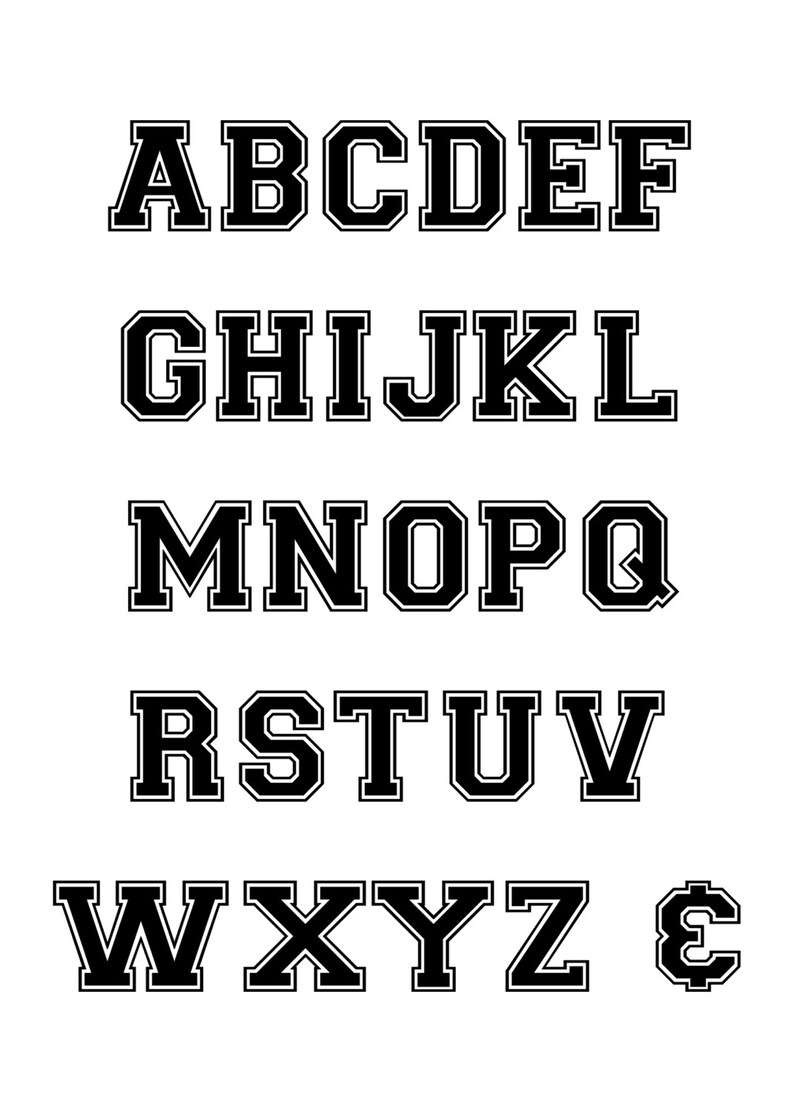 Typography DIGITAL PRINT Monogram Initial Wall Art Varsity Letter D 5x7 ...