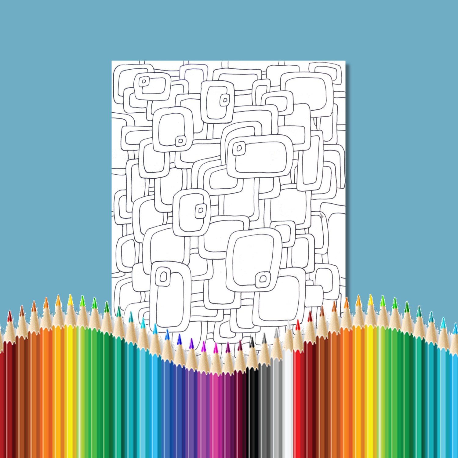 Coloring Pages for Adults Infinity Rectangles Zentangle - Etsy