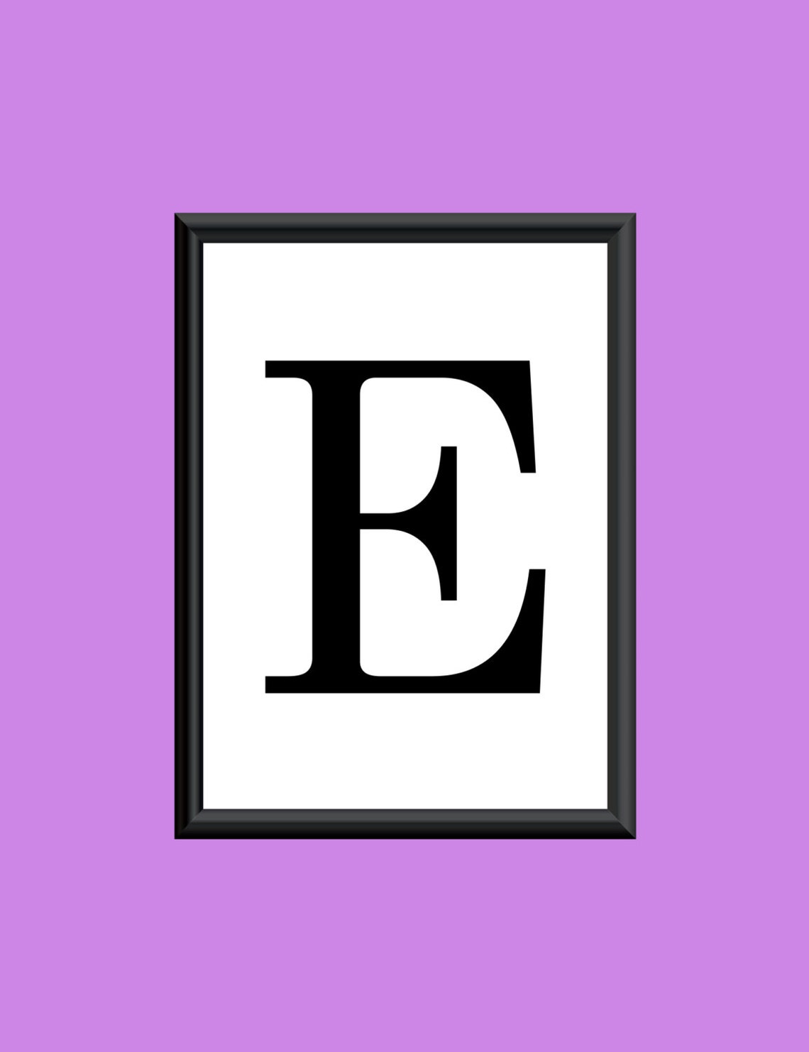 Typography DIGITAL PRINT Monogram Initial Wall Art Century Letter E 5x7 ...