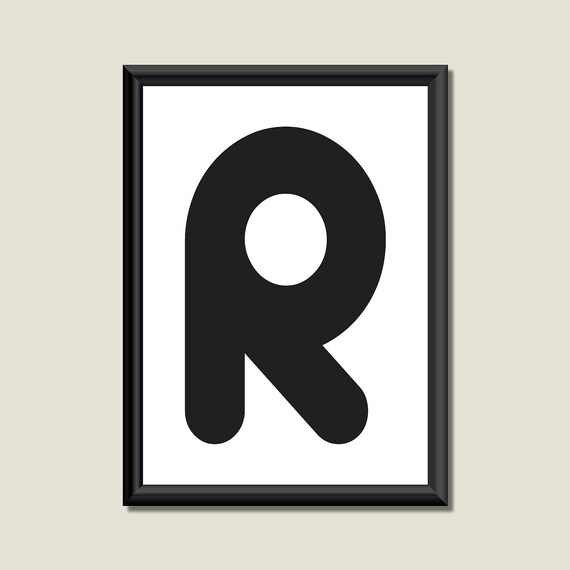 Typography Digital Print Monogram Initial Wall Art Zarista | Etsy