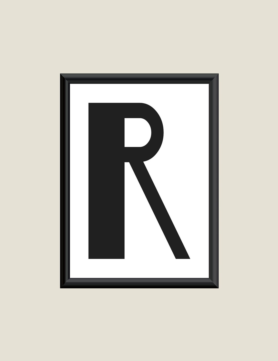 Typography Digital Print Monogram Initial Wall Art Boogie Nights Letter ...