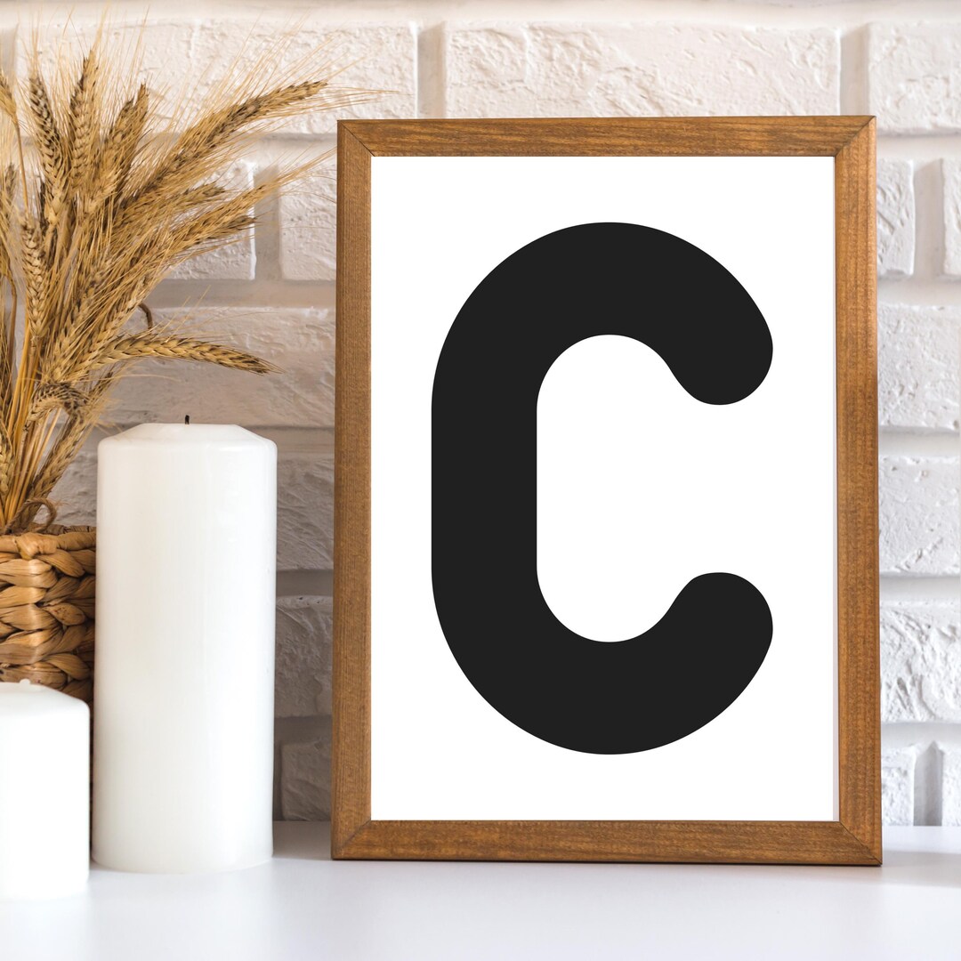 Letter C Typography Wall Art | Digital Download | 5x7 | Monogram ...