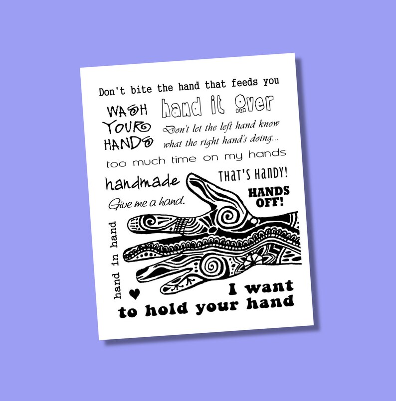 Handmade Handy Hands Mehndi Hand in Black 8x10 Art Digital Print - Etsy