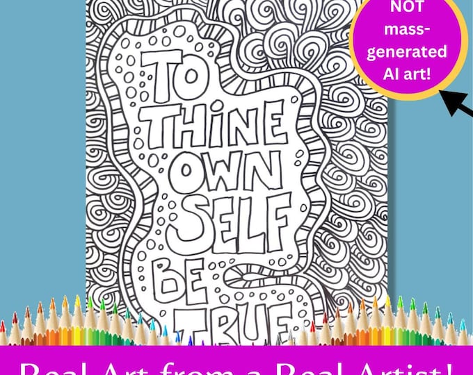 Shakespeare Quote Coloring Page Boho Nature Art Relaxation Gift for ...