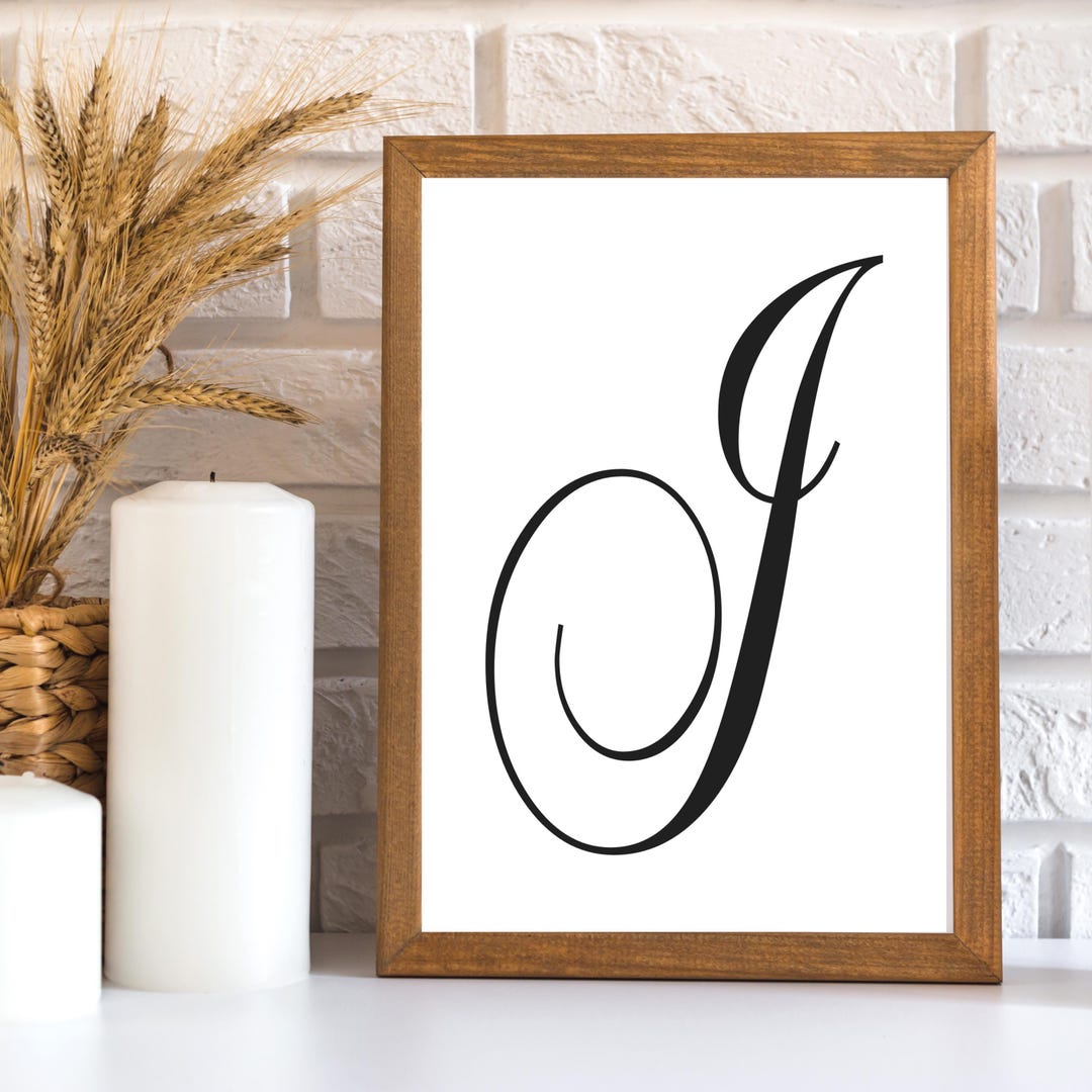 Letter J Monogram Print: Boogie Nights Font (5x7 Digital Download) - Etsy