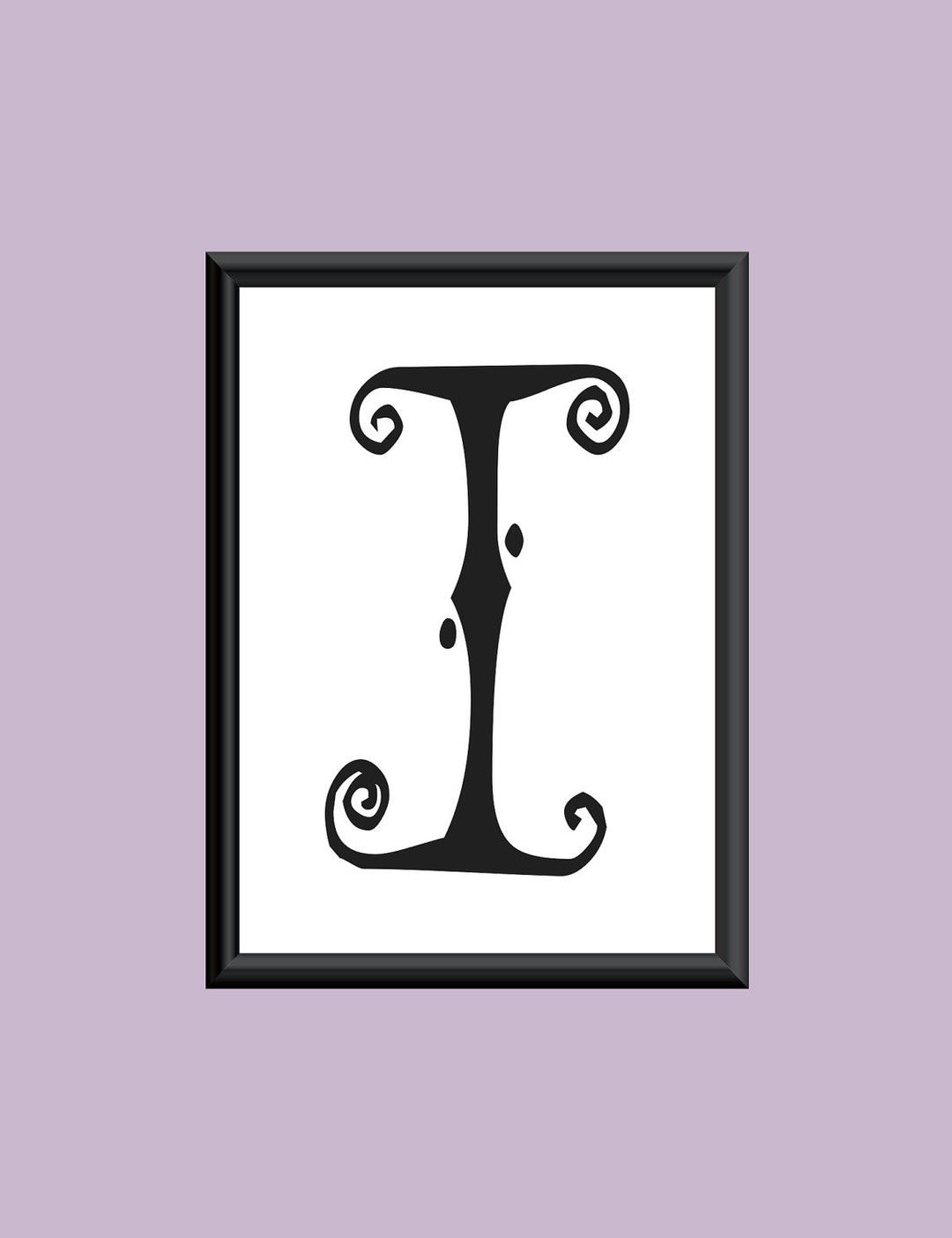 Typography Digital Print Monogram Initial Wall Art Spagirl Letter I - Etsy