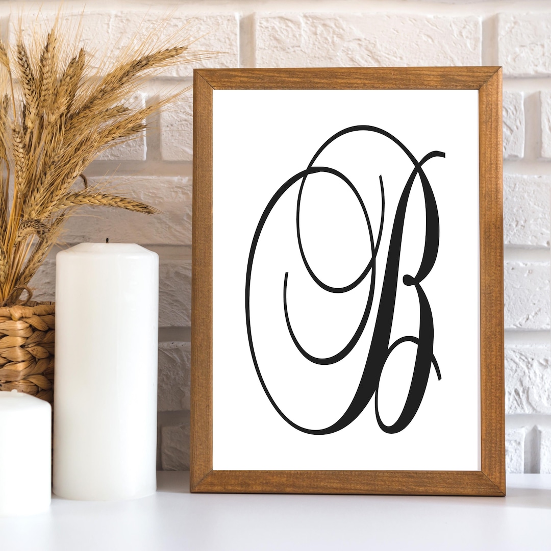 Letter B Monogram Print: Boogie Nights Font (5x7 Digital Download) - Etsy