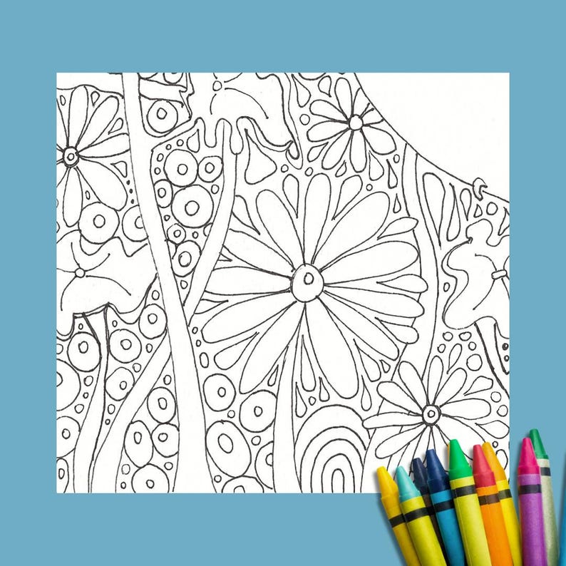Hummingbird Coloring Page: Boho Nature Art for Relaxation (instant ...