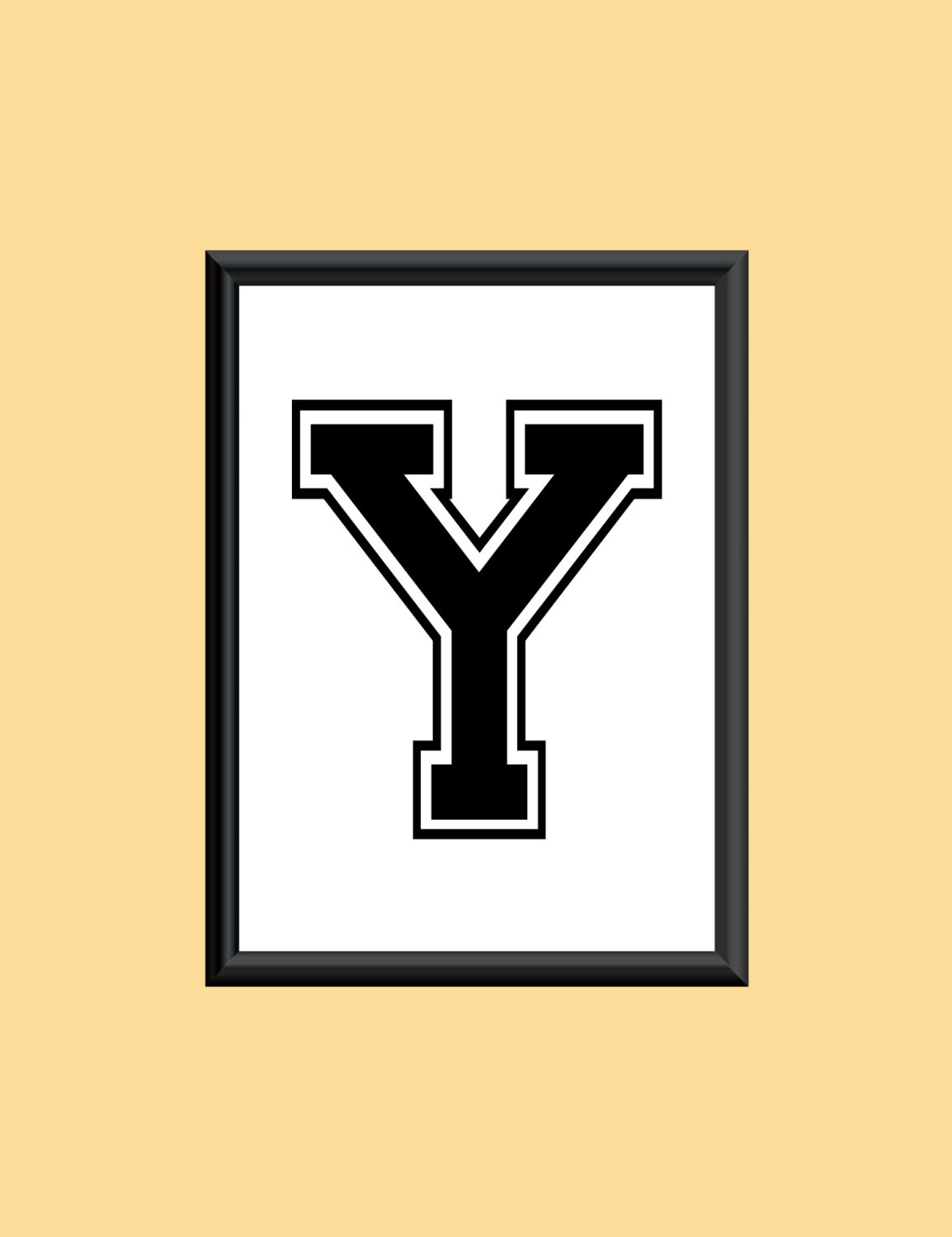 Black Varsity Letter Y