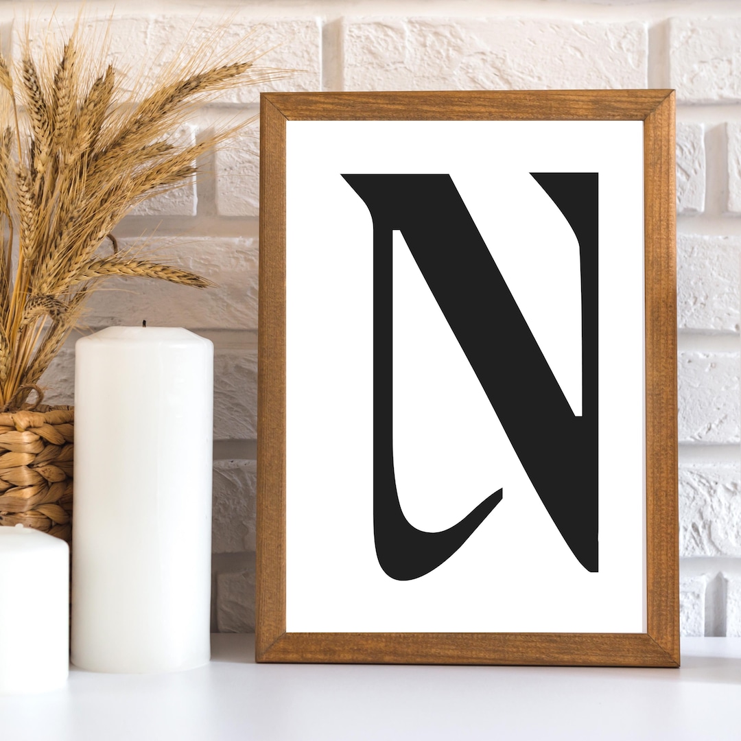 Monogram Letter N Print: Ariosto Font, Nursery Decor (digital Download ...