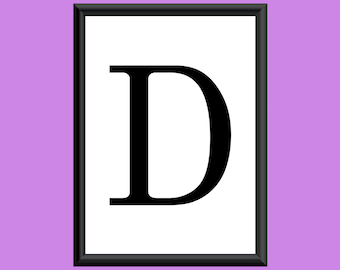 Typography Digital Print Monogram Initial Wall Art Century Letter H - Etsy