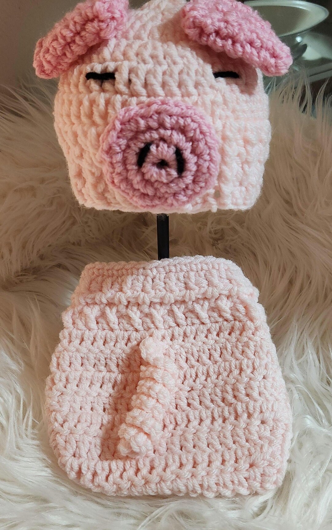 Playful Pink Crochet Baby Pig Gift Set - Etsy