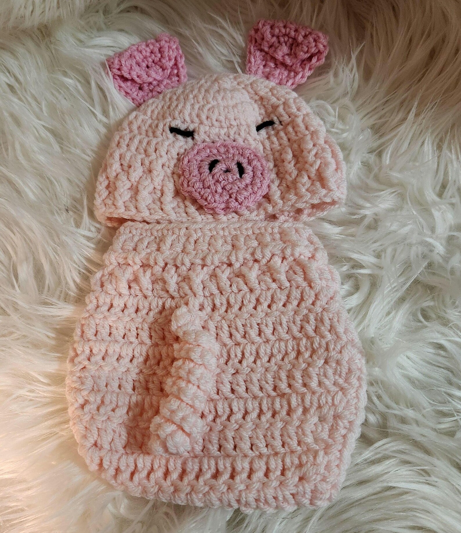 Playful Pink Crochet Baby Pig Gift Set - Etsy