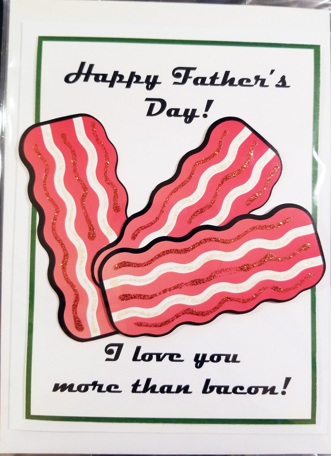 Happy Fathers Day Bacon Handmade Greeting Card Bacon Lover - Etsy