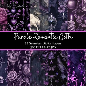 Purple Romantic Goth Digital Papers, Romantic Goth Digital Paper ...