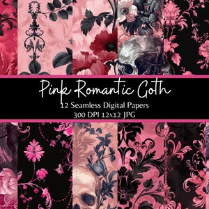Pink Romantic Goth Digital Papers, Romantic Goth Digital Paper ...