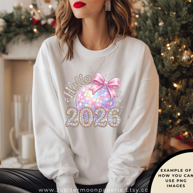Hello 2026 PNG, Disco Ball New Year Clipart, Pastel Glitter 2026 PNG ...