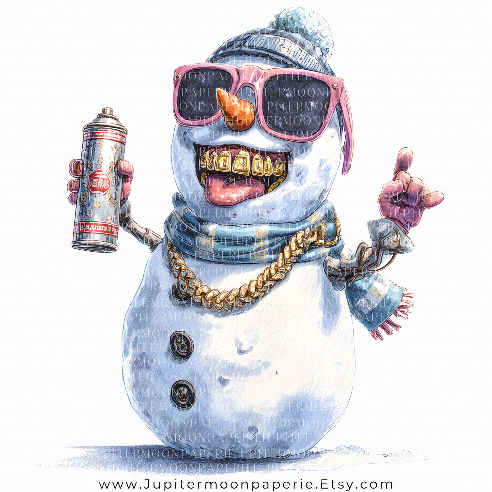 Gangster Snowman PNG Bundle, Graffiti Clipart, Winter Designs (300 DPI ...