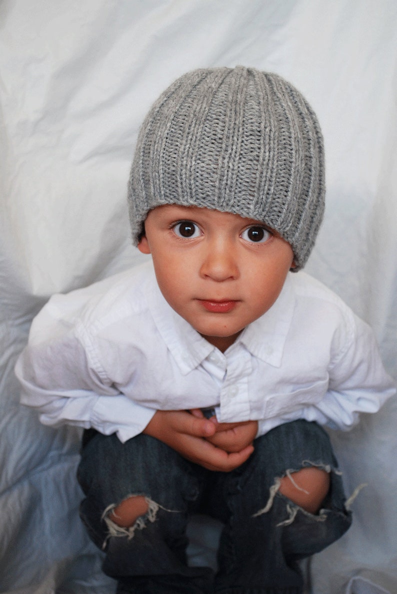 Hand Knit Ribbed Hat Toddler to Youth - Etsy