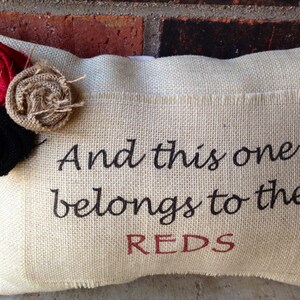 Cincinnati Reds Burlap/red Chevron Pillow - Etsy