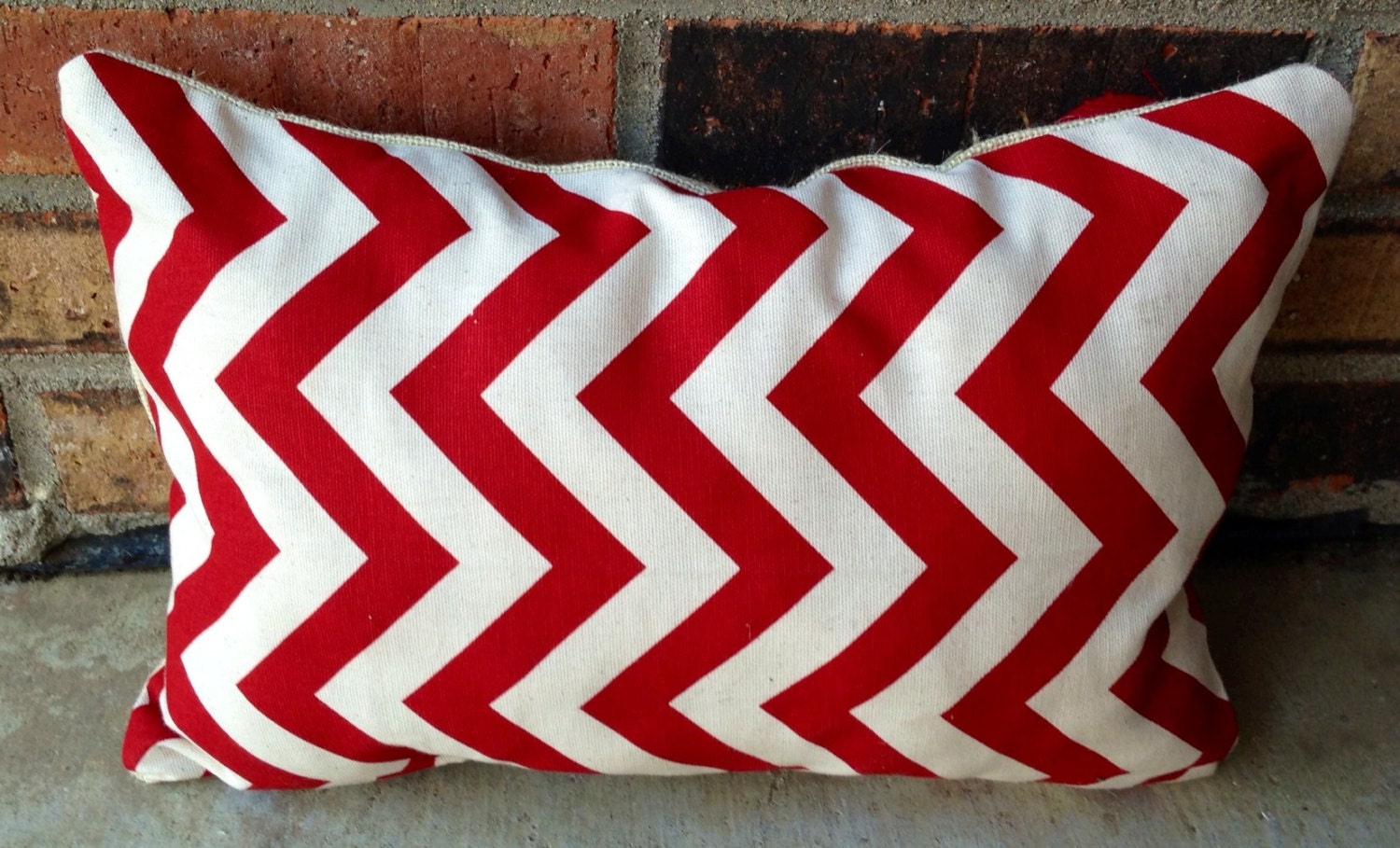 Cincinnati Reds Burlap/red Chevron Pillow - Etsy