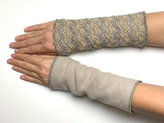 Arm warmers cuffs Arm warmers fluffy retro warm crochet optics | Etsy