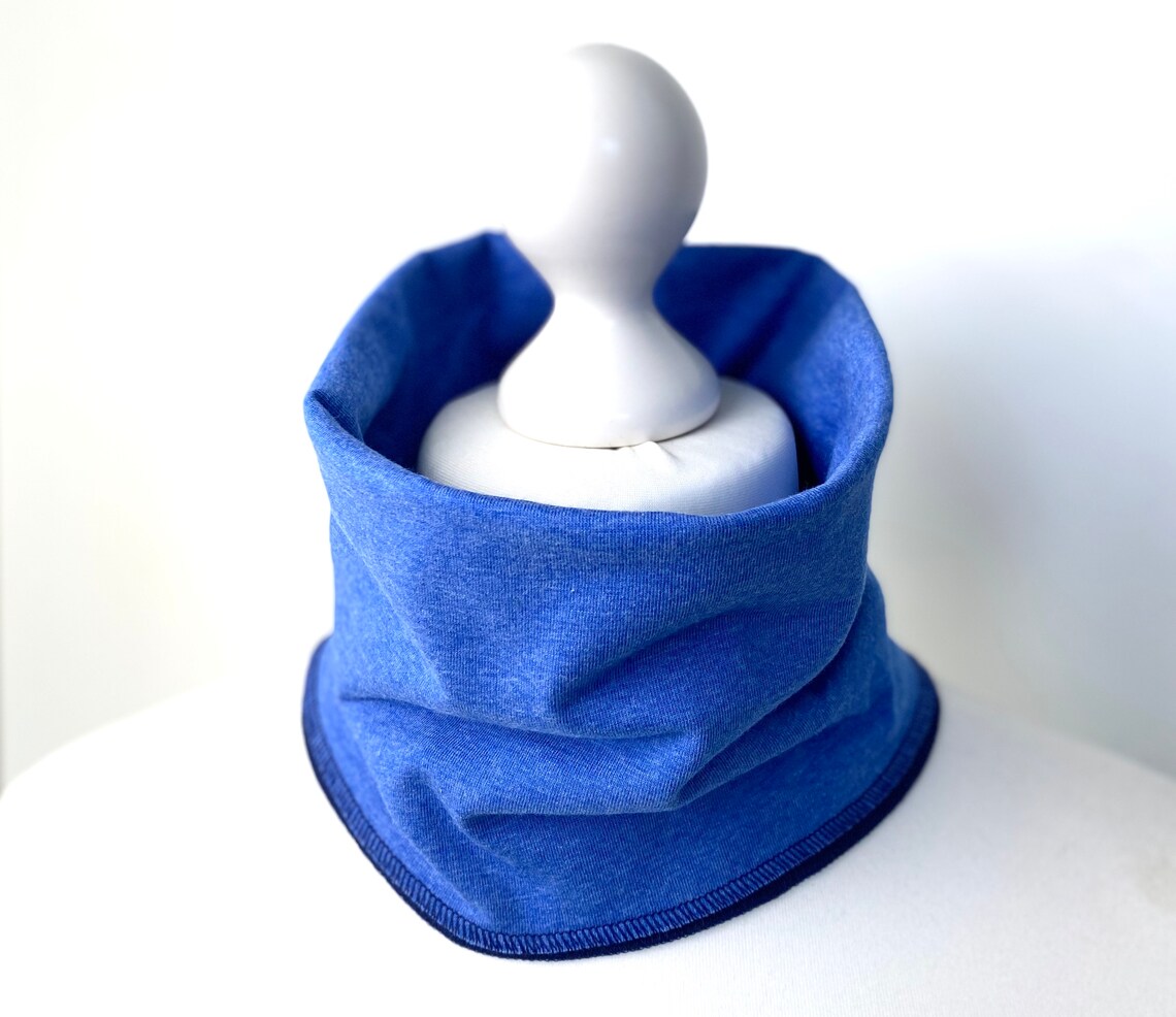 Neck sock nose-mouth scarf loop cloth cotton jersey two-tone | Etsy