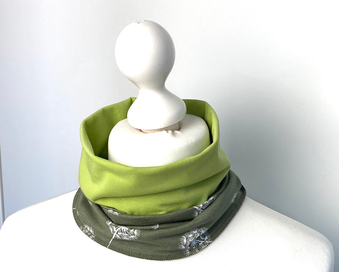 Neck Warmer Nose-mouth-scarf Loop Cloth Cotton Jersey Kiwi - Etsy