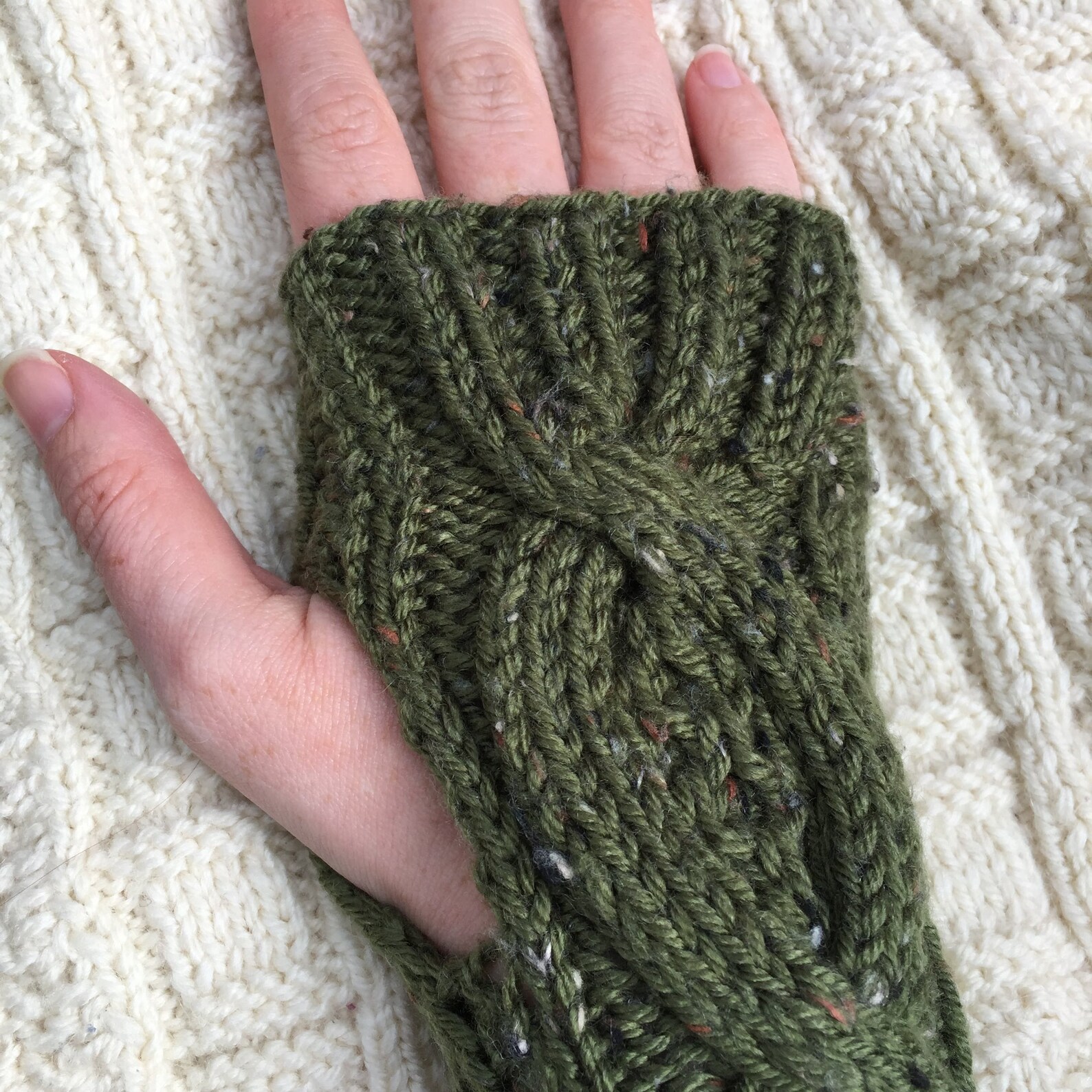 Hand Knitted Gauntlet Style Arm Warmer Winter Gloves Cable - Etsy