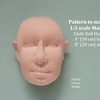 PDF Sewing Pattern 1:3 Scale Cloth Doll Head 4 Inch High 10 Cm, DIY ...