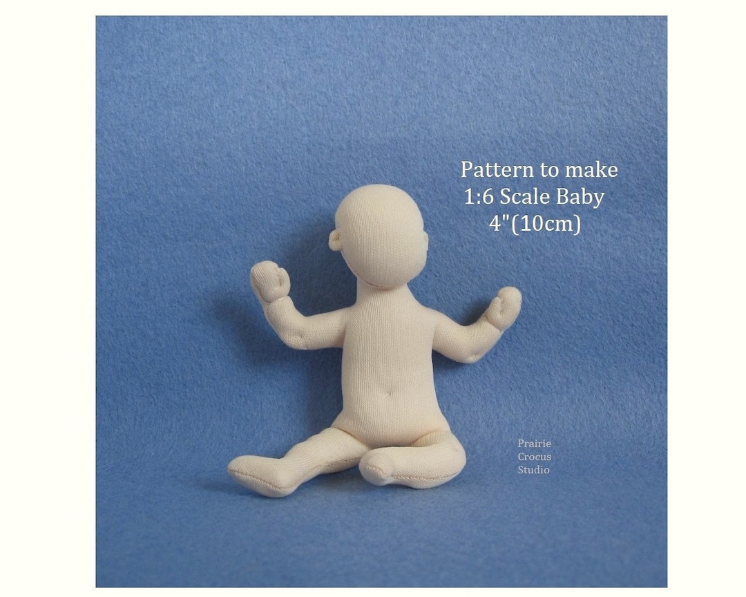 PDF Sewing Pattern 1:6 Scale, 4" Baby 10 Cm Cloth Doll, DIY Posable ...