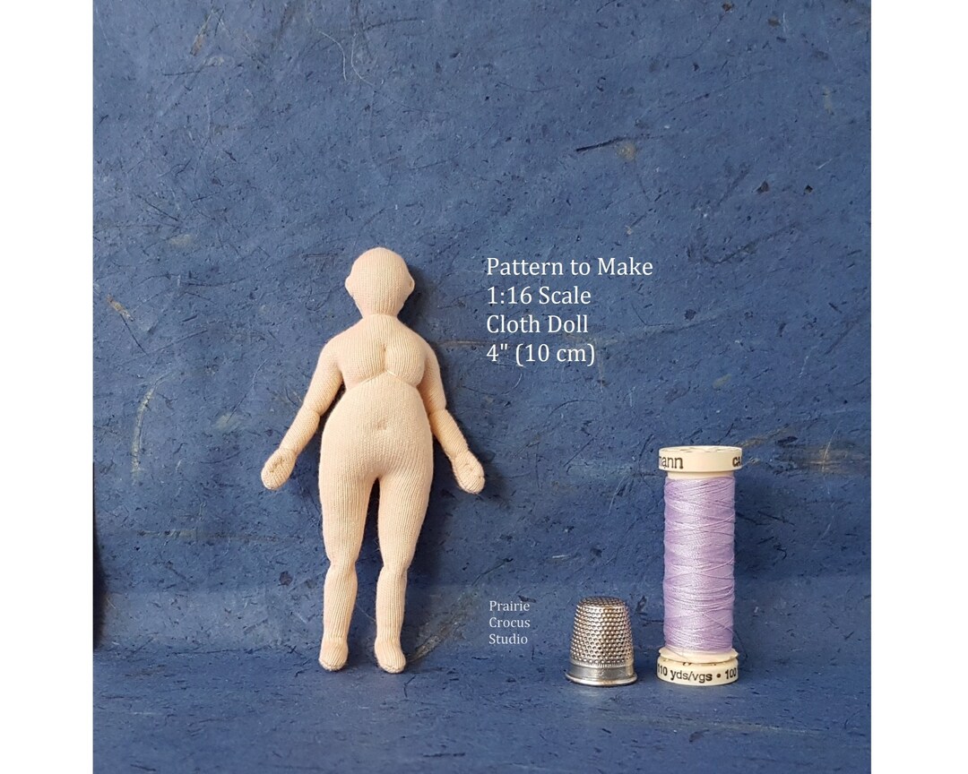 PDF Sewing Pattern 1:16 Scale 4 Inch Cloth Doll 10 Cm, DIY Posable Plus ...