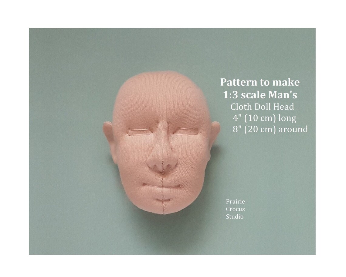 PDF Sewing Pattern 1:3 Scale Cloth Doll Head 4 High 10 - Etsy