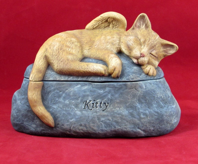 Ceramic Engraved Painted Cat Cremation Urn Hand Made Pet Urn | Etsy
