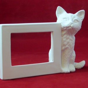 Ceramic Ready to Paint Cat Picture Frame - Handmade, Ceramic Bisque - Etsy