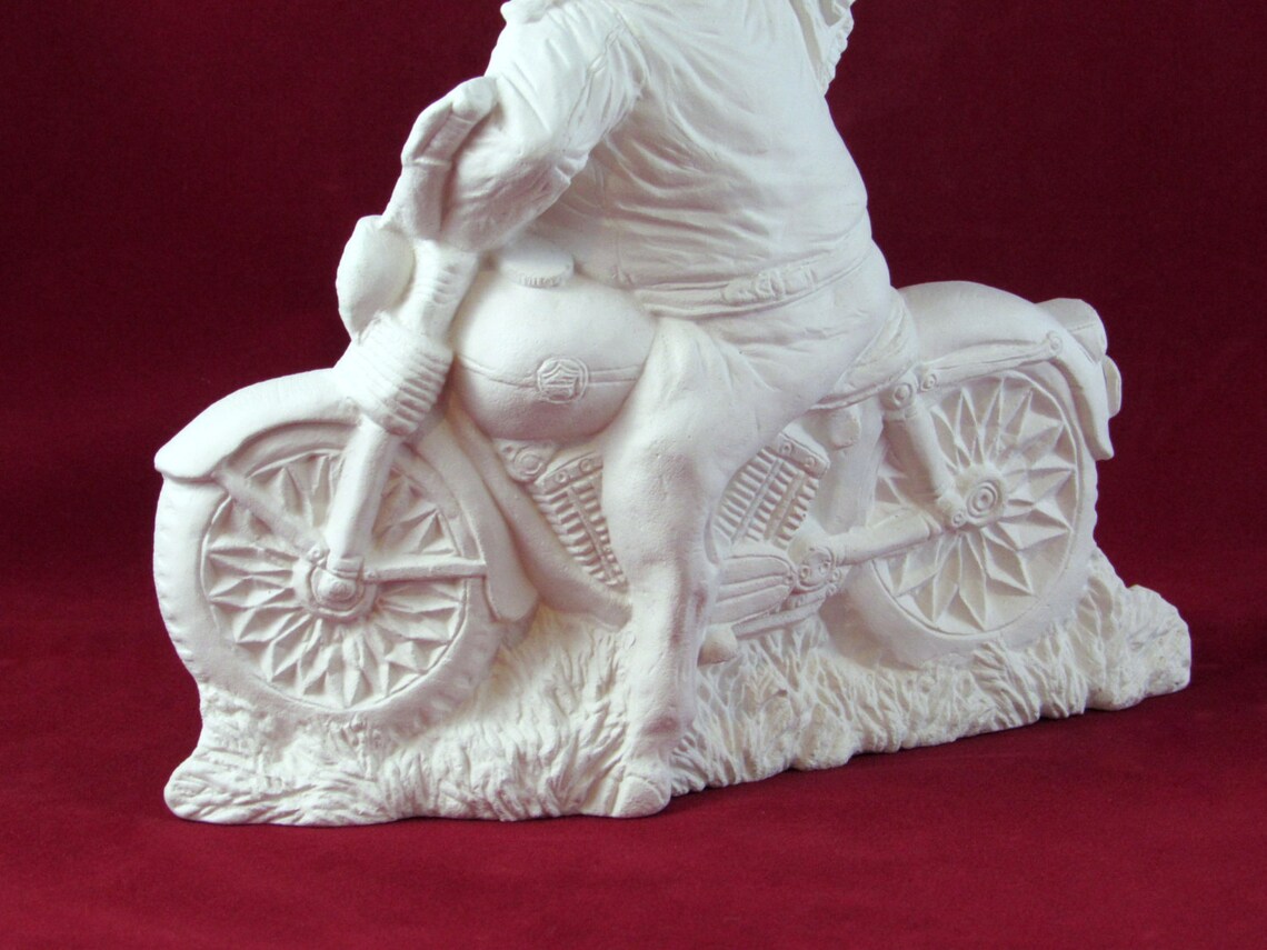 Ceramic Ready to Paint hog Pig on a Motorcycle 6.75 | Etsy