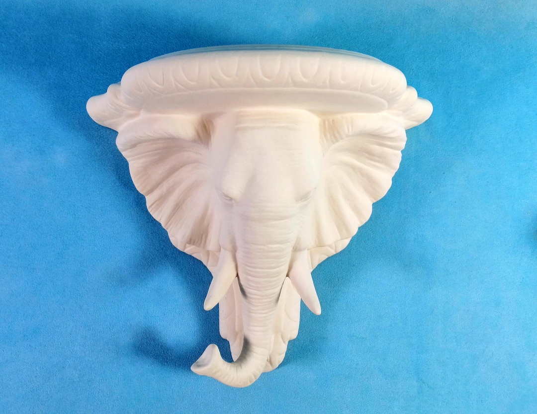 Ceramic Ready to Paint Elephant Wall Sconce -11 Inches Wide X 9 Inches ...