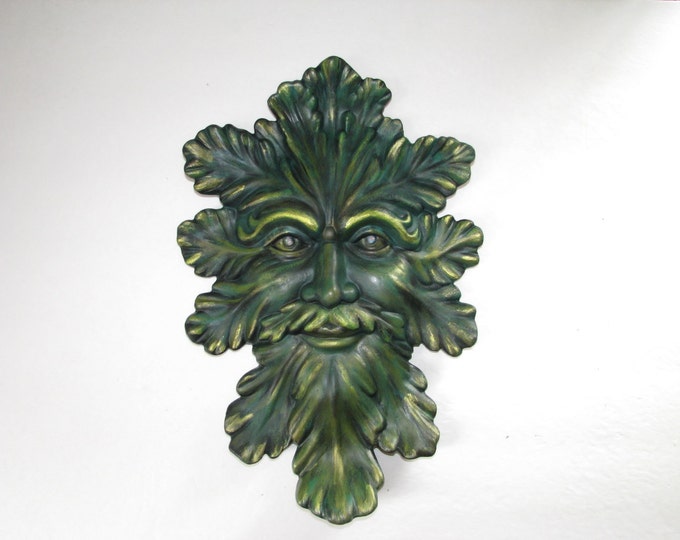 Ceramic Green Man Wall Hanging --14 Inches, Hand Painted - Etsy
