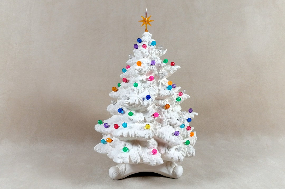 Ready to Paint-small Ceramic Christmas Fir Tree Kit With Base -8.5 ...