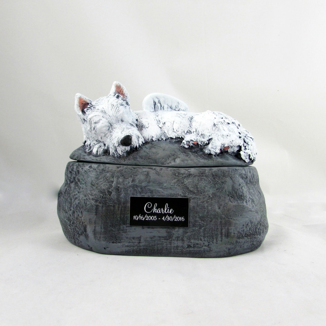 Ceramic Engraved Westie Custom Breed Painted Cremation Urn - Hand Made ...