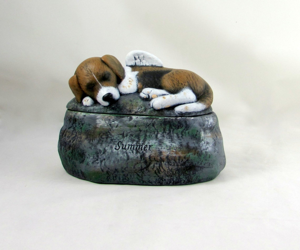 Ceramic Beagle Custom Painted Dog Cremation Urn pet Hand Made - Etsy