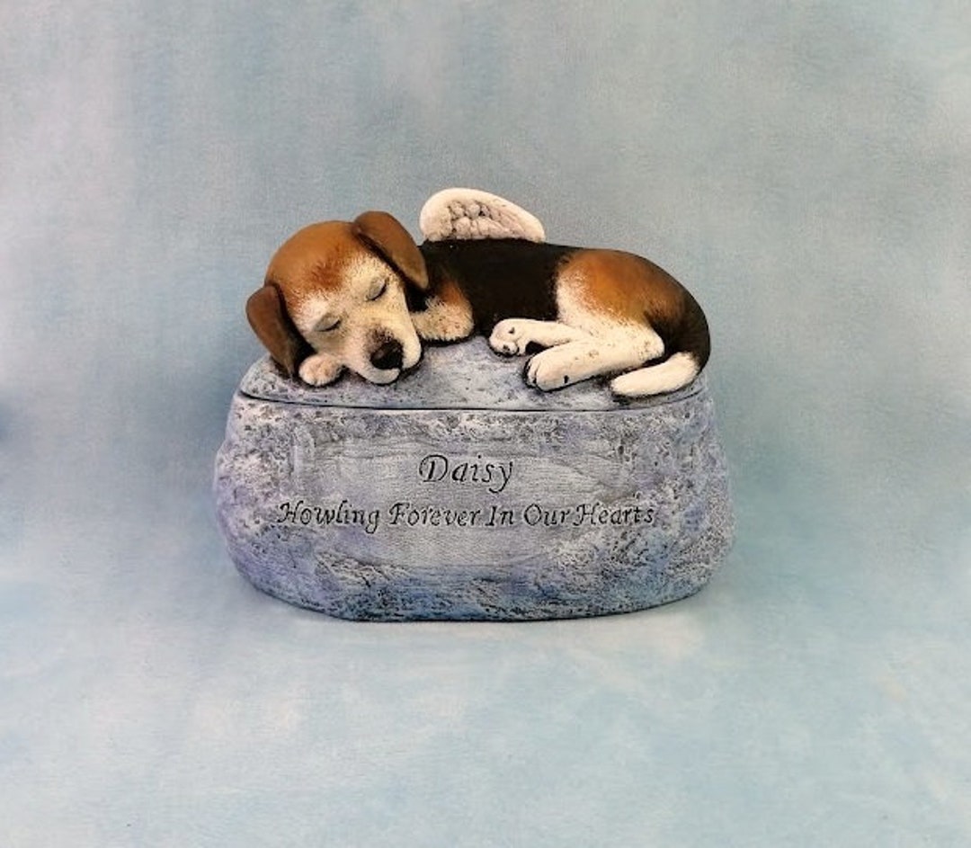 Ceramic Beagle Custom Painted Dog Cremation Urn -pet Hand Made Urn With ...