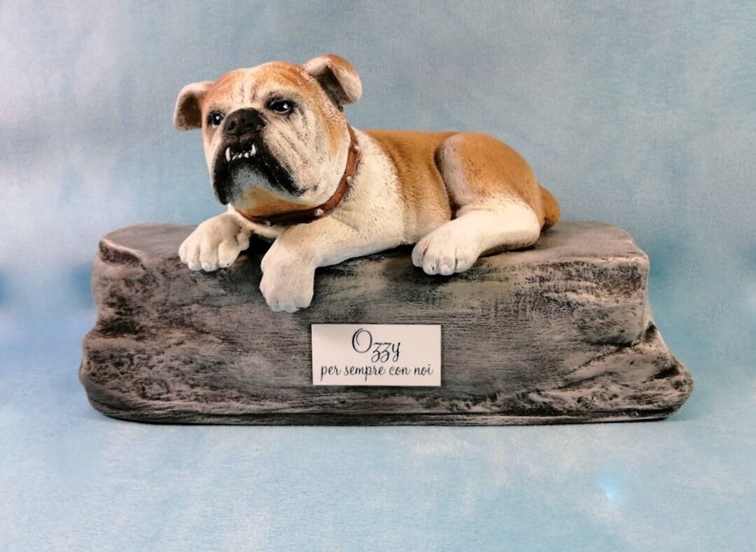Custom Painted Bulldog Cremation Urn -pet Hand Made Urn With Plastic ...