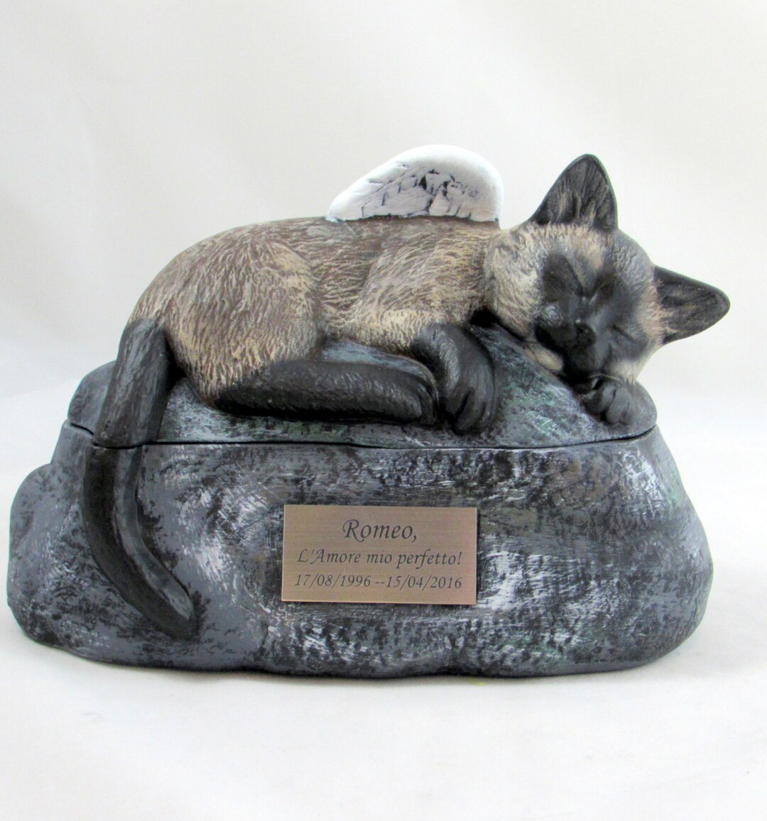 Ceramic Engraved and Custom Painted Siamese Cat Cremation Urn With ...